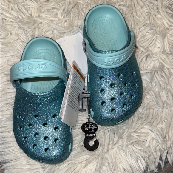 CROCS | Shoes | Crocs Kids Glitter Clogs Green | Poshmark